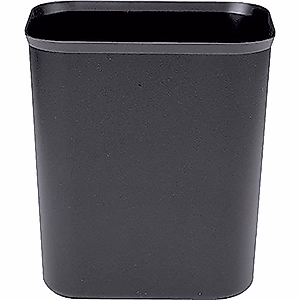 Rubbermaid Commercial 254300BK Fire-Resistant Wastebasket, Rectangular, Fiberglass, 7gal, Black