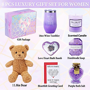 Roacap Spa Gifts Basket for Women, Self Care Gifts Get Well Soon Gifts for Her Mom Mother Friends Sister Wife, Unique Happy Birthday Gift Set Package Ideas for Woman, 16oz Wine Tumbler Cup