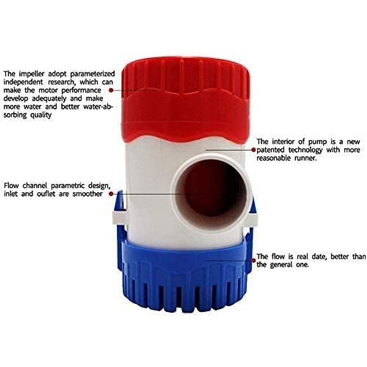 Submersible Boat Bilge Water Pump 12v Non-Automatic Marine Electric Bilge Pump And Bilge Pump Installation Kit Bilge Pump Hose 1-1/8-Inch Dia Plumbing Kit