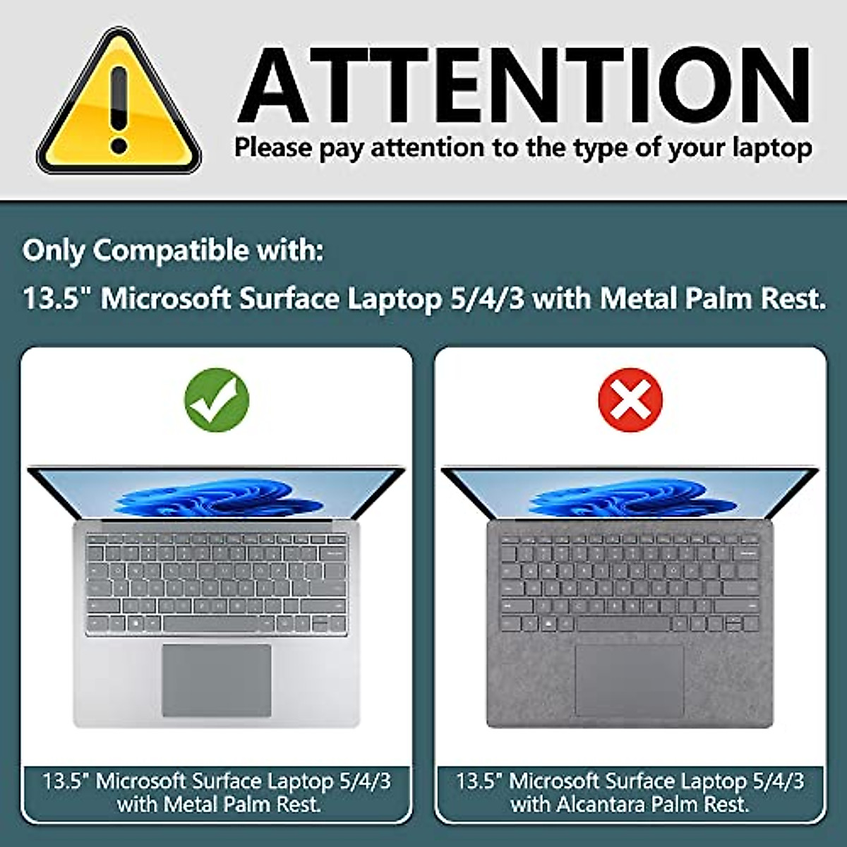 Batianda Premium Protective Case for 13.5 inch Microsoft Surface Laptop 5 4 3 with Metal Palm Rest - Slim Design with Superior Impact Resistance & Keyboard Cover & Screen Protector, Bling Clear
