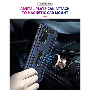 SKTGSLAMY for Samsung Galaxy A02S Phone Case,Galaxy A02S Case,with Screen Protector,[Military Grade] 16ft. Drop Tested Cover with Magnetic Kickstand Car Mount Protective Case for Samsung A02S, Blue
