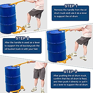 Hanaive 55 Gallon Drum Dolly Barrel Wheels Heavy Duty Drum Cart Dolly 55 Gallon Drum Caddy Barrel Dolly for Workshops, Factories, Warehouses