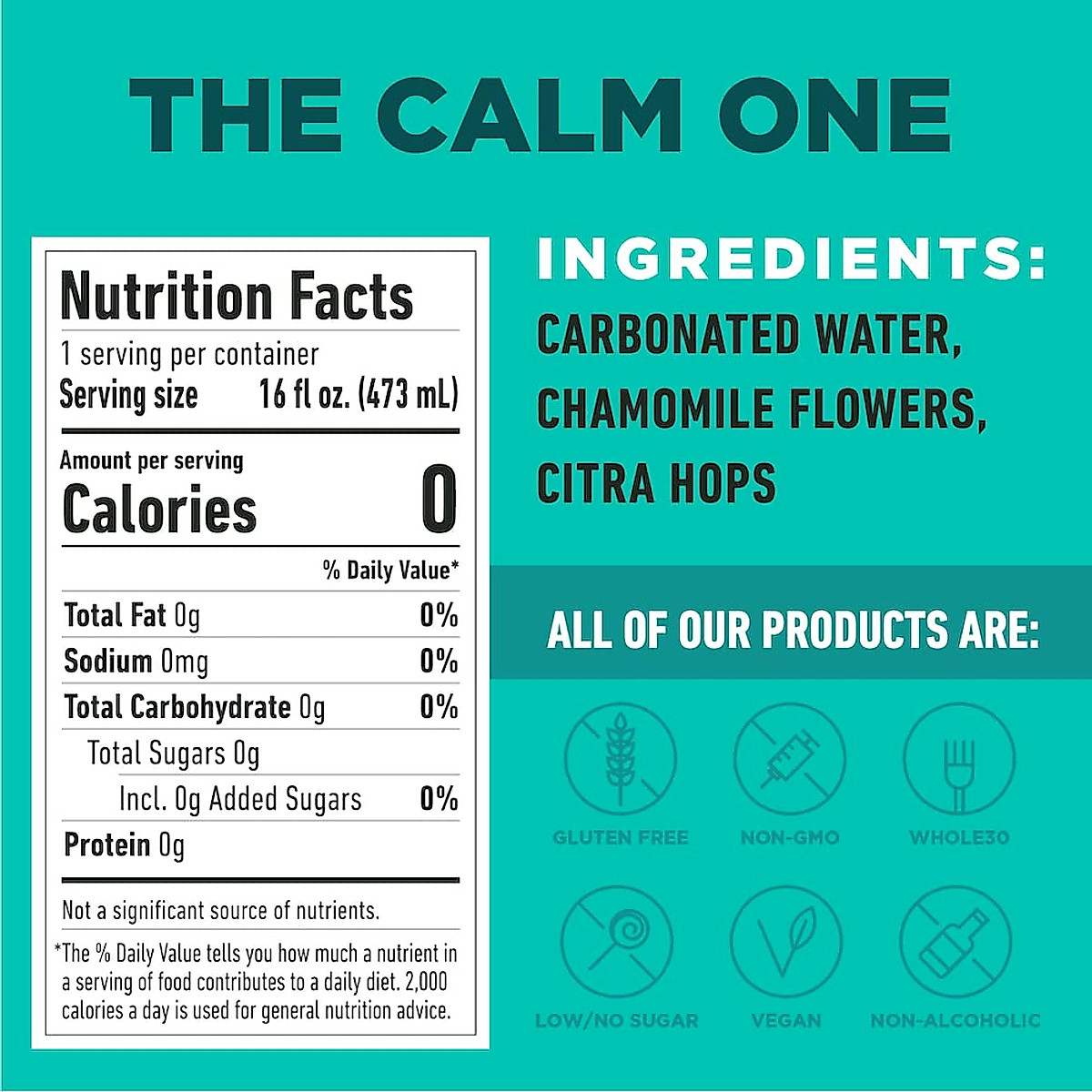 HOPLARK Sparkling HopTea - The Calm One (12pk - 16oz Cans)- Craft Brewed NA Beer Alternative - Gluten-Free, Non GMO, Zero Calories, Sugar-Free, Caffeine-Free, Unsweetened, Sparkling Tea + Water + Hop