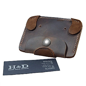 Hide & Drink, Leather Dog Wallet/Coin Pouch/Purse/Accessories/Card Holder/Cute Wallet, Handmade :: Bourbon Brown