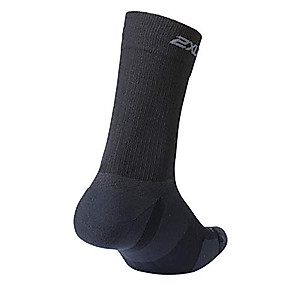 2XU Vectr Crew Sock, Black/Titanium, Small