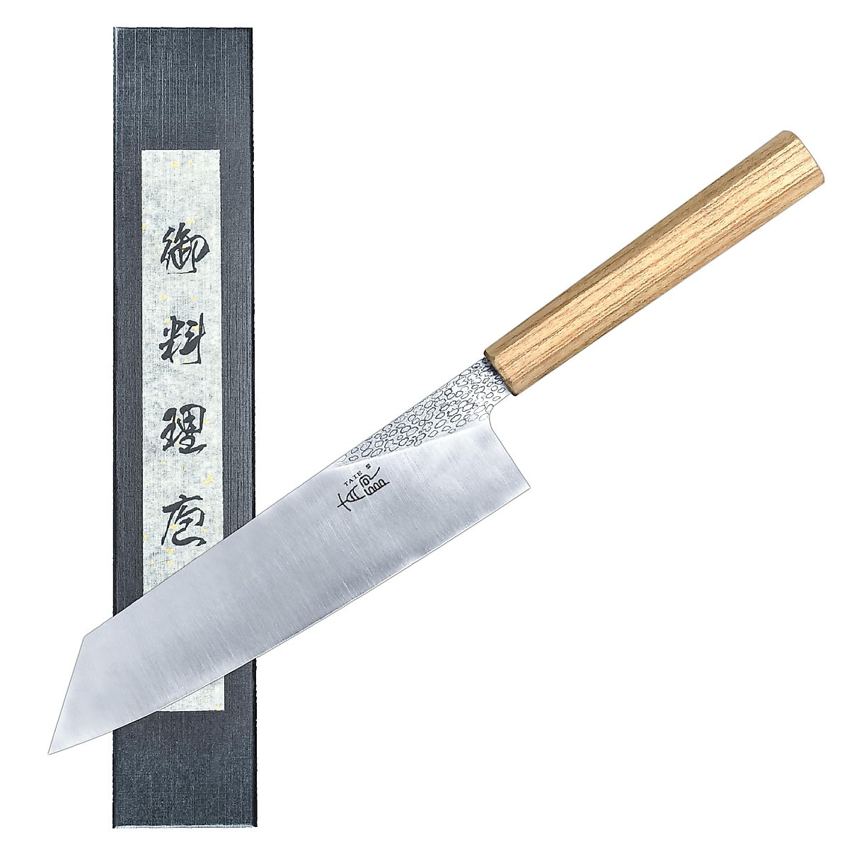 TAIE Kitchen Knife 8 Inch Japanese Bunka Knife High Carbon Powder Forge Stainless Steel 905 Blade With 62 HRC Natural Ash Wood Handle Light Weight Comfortable Grip 210mm