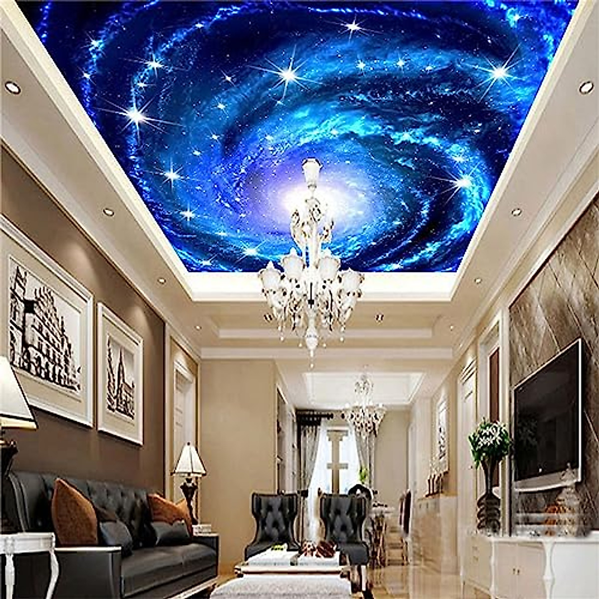 Star Vortex Ceiling Large Wall Mural, Universe Space Peel and Stick murals Wallpaper 3D Poster Photo wallstick for Livingroom Bedroom Kids Room Nursery,79" W x 56" H/200x140cm