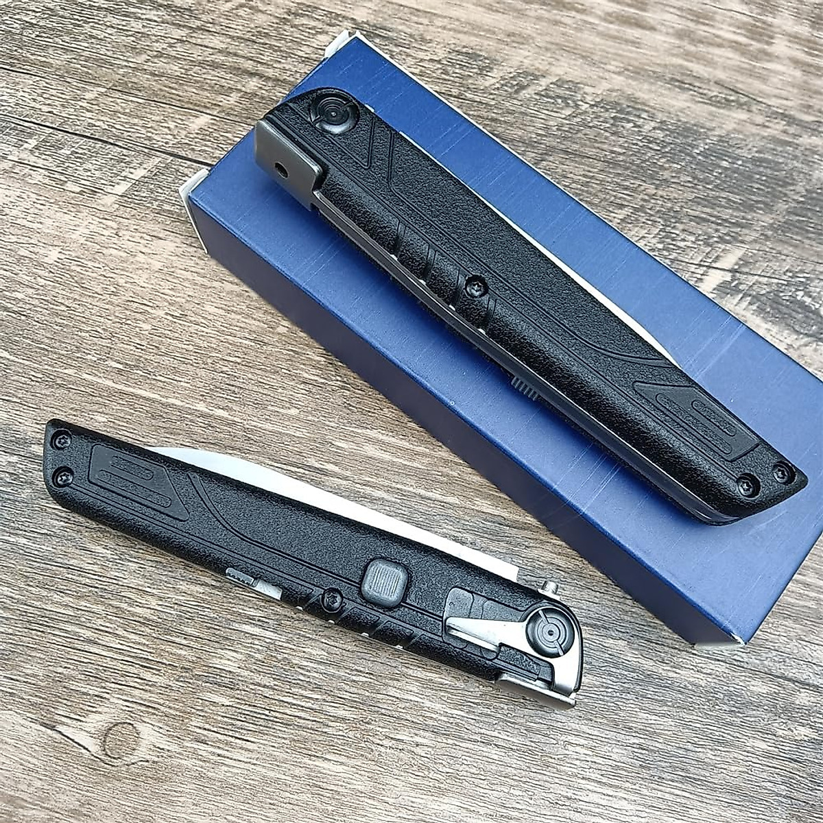 7.7" Assisted Open Folding Pocket Knife,Button Lock EDC Utility Knife for Camping, Hunting, Hiking, Fishing, Indoor and Outdoor Activities Gifts