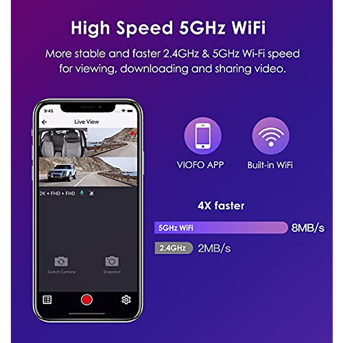 【Bundle: VIOFO A139 3CH with CPL + Microphone Kit】 3 Channel Dash Cam WiFi GPS VIOFO A139, Front+Interior+Rear 1440P+1080P+1080P Triple Car Dash Camera w/CPL, IR Night Vision, Parking Monitor