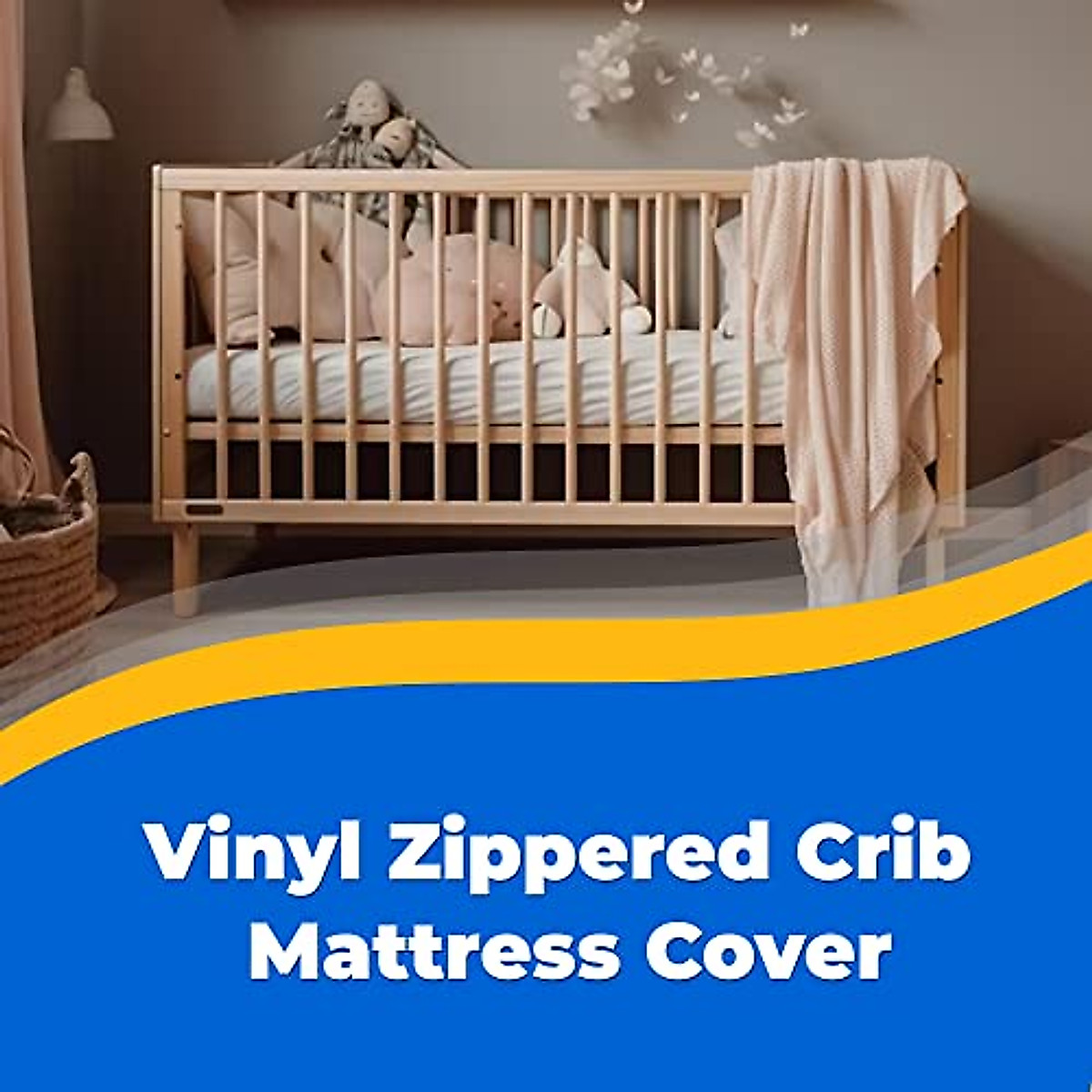 Deluxe Vinyl Zippered Crib Mattress Cover Full Encasement 28" x 52" Standard Size Waterproof (28" x 52", Zippered Crib Mattress Cover)