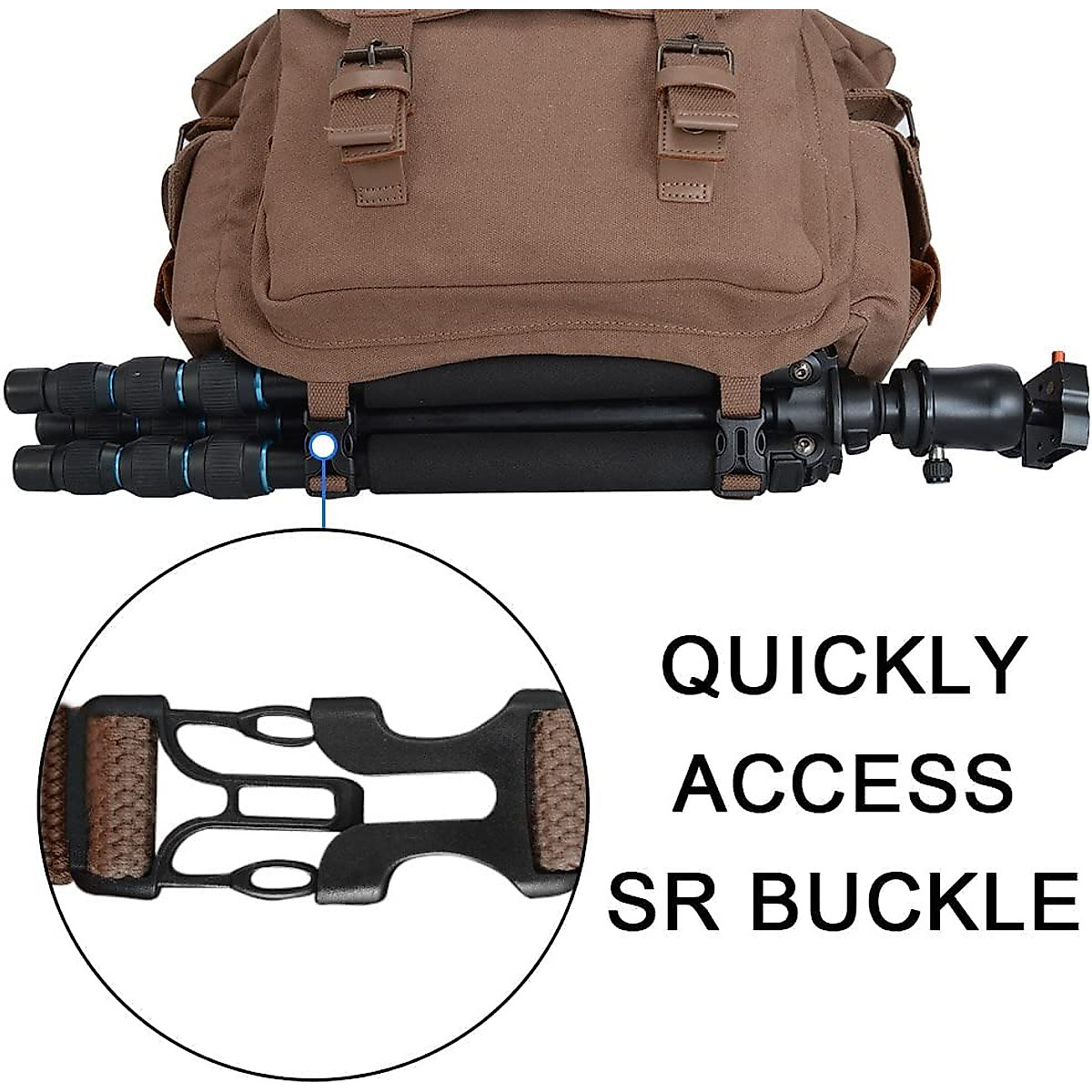 CADeN Camera Bag Case Canvas Compatible for Nikon, Canon, Sony DSLR/SLR Mirrorless Camera with Tripod Holder, Camera Shoulder Messenger Bag for Men/Women Brown