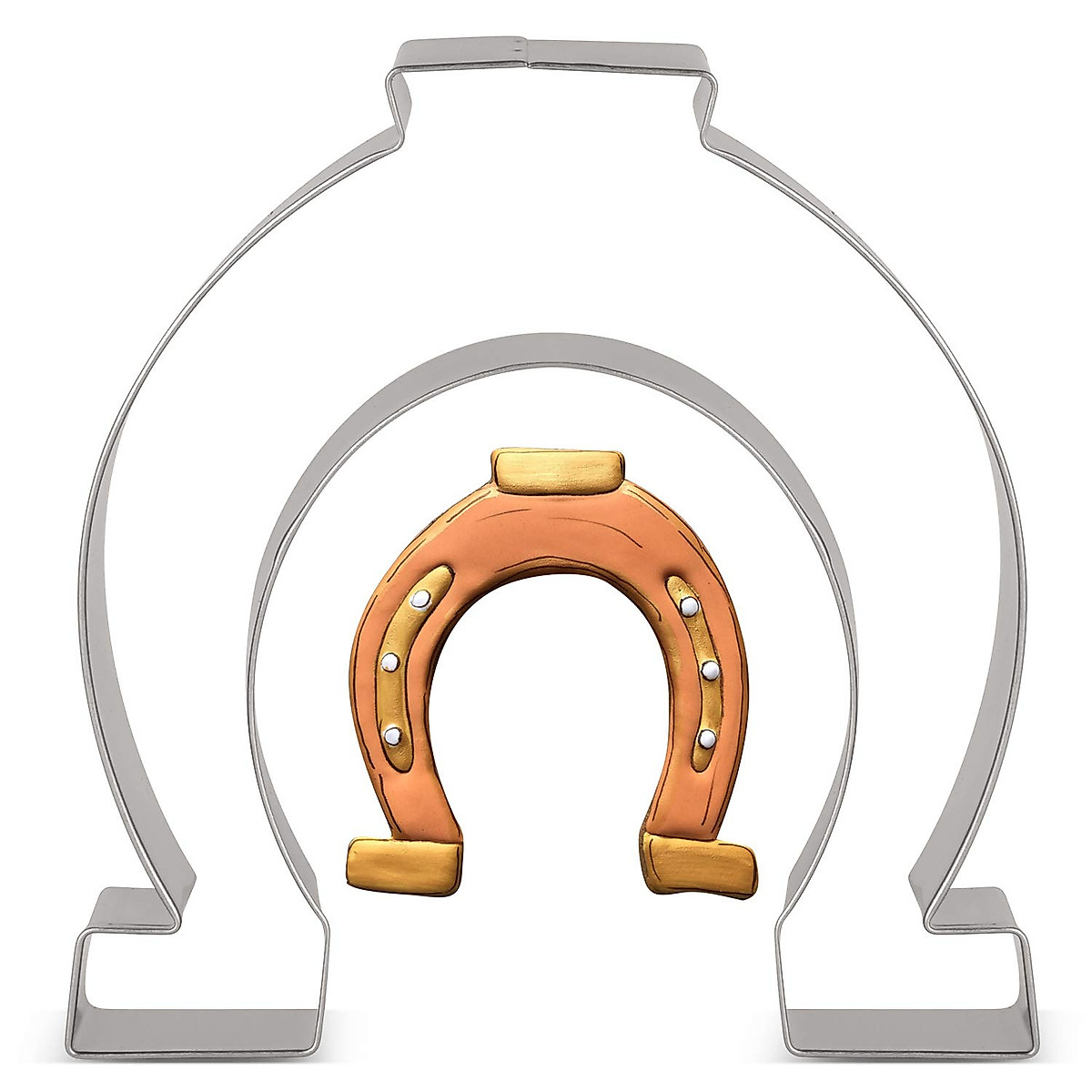 LILIAO Lucky Horseshoe Cookie Cutter - 4.3 x 4.5 inches - Stainless Steel