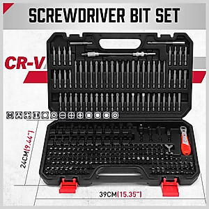 232-Piece Ultimate Screwdriver Bit Set - Security Bit Set, Screw Driver Bit Set, Magnetic Bit Set, Nut Driver, Ratchet Wrench, Bit H