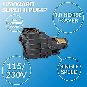 Hayward W3SP3007X10AZ Super II Pool Pump, 1 HP
