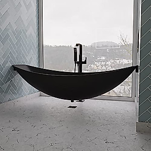 ALFI brand HammockTub1-BM Black Matte 79" Acrylic Suspended Wall Mounted Hammock Bathtub
