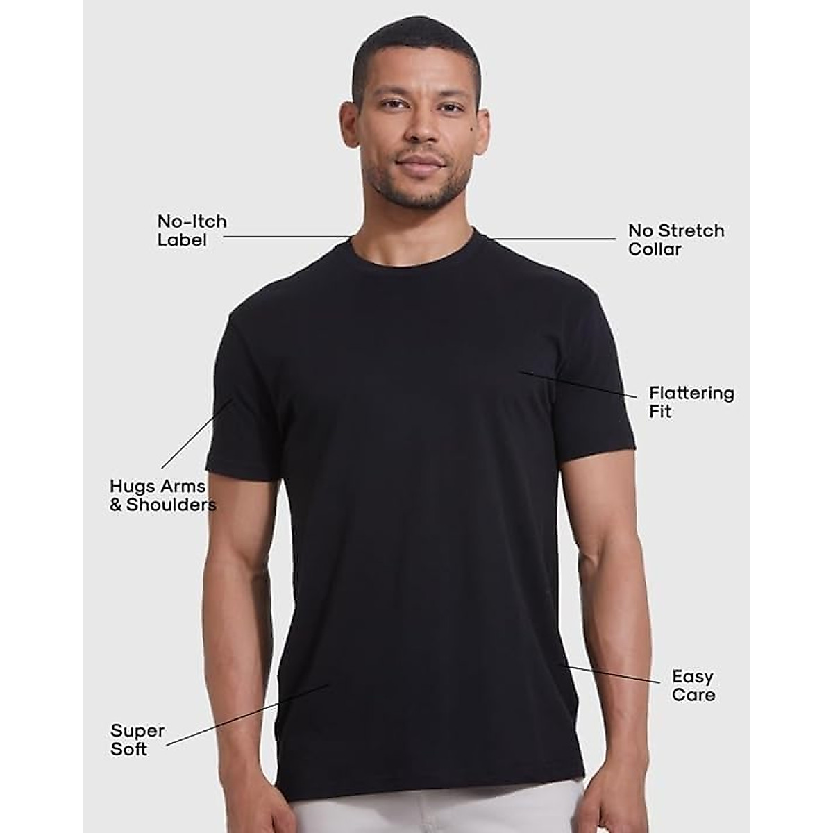 True Classic Mens T-Shirts - Short Sleeve Crew Neck Plain Novelty T Shirt for Men, Pack of 6, Variety, L