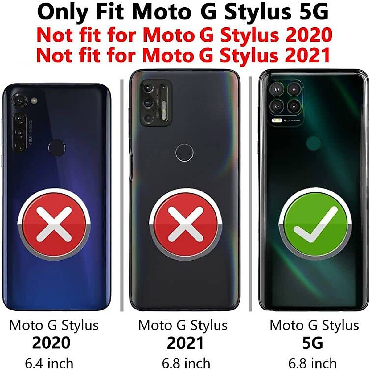 YZOK Compatible with Moto G Stylus 5G Case,with HD Screen Protector,[Military Grade] Ring Car Mount Kickstand Hybrid Hard PC Soft TPU Shockproof Protective Case for Motorola G Stylus 5G (Red)