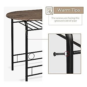 VINGLI 3 Piece Dining Set,Small Kitchen Table Set for 2,Breakfast Table Set for 2,Kitchen Wooden Table and 2 Chairs for Small Space/Dining Room/Apartment,Metal Frame,Wine Rack,Rustic