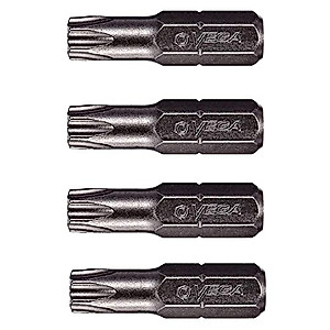 VEGA T25 TORX Security Bits. Professional Grade ¼ Inch Hex Shank TORX T-25 S2 Steel 1" Security Bits. 125TT25A-4 (Pack of 4)