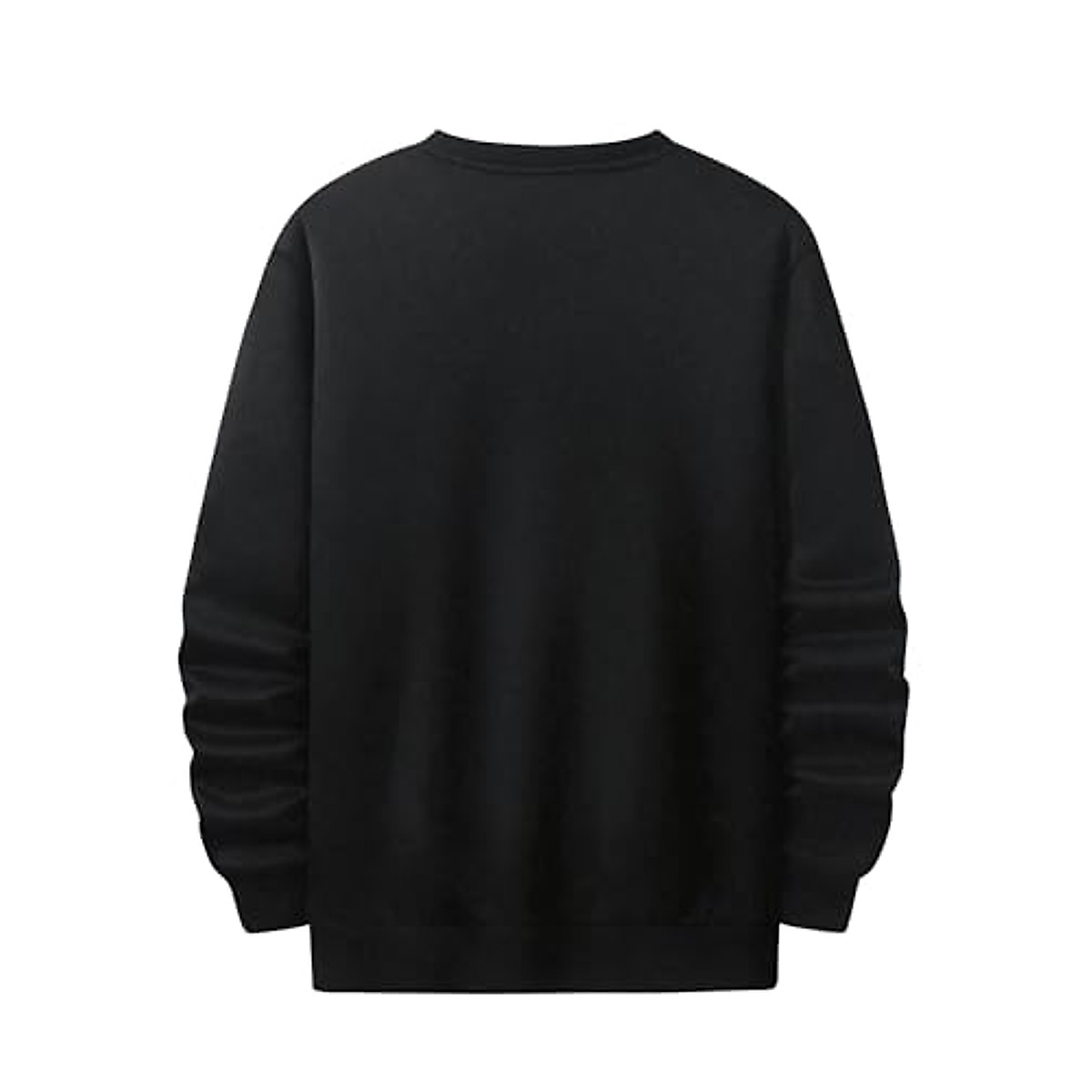 GORGLITTER Men's Letter Graphic Print Sweatshirt Crewneck Long Sleeve Thermal Pullover Tops Black Medium