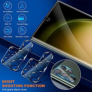 [3+3 Pack] for Samsung Galaxy S23 Ultra Screen Protector [Not Glass], 3 Pack Self-Healing TPU Film Accessories with 3 Pack Tempered Glass Camera Lens Screen Protector for Samsung S23 Ultra 5G