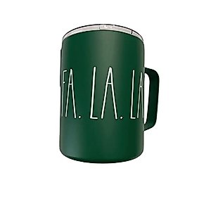 Rae Dunn FA. LA. LA. Insulated Stainless Steel green Travel Mug