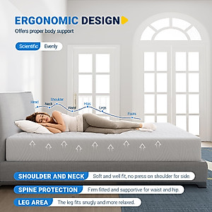 Avenco 12 Inch California King Mattress, Gel Memory Foam Cal King Mattress, Mattress in a Box for Fresh Sleep and Pressure Relief, Medium Firm Mattress with Motion Isolation, CertiPUR-US Certified