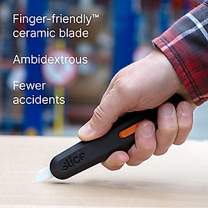 Slice 10550 5 Position Manual Locking Blade Safe Ceramic Blade Utility Knife (1 Pack), Orange