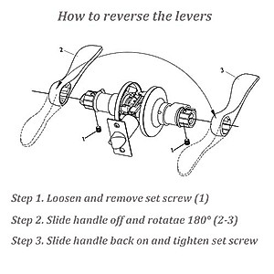 Gobrico 5 Pack Wave Style Euro Interior Door Levers Handles Passage Hall and Closet Leversets Locksets Left/Right Handed Satin Nickel Finish
