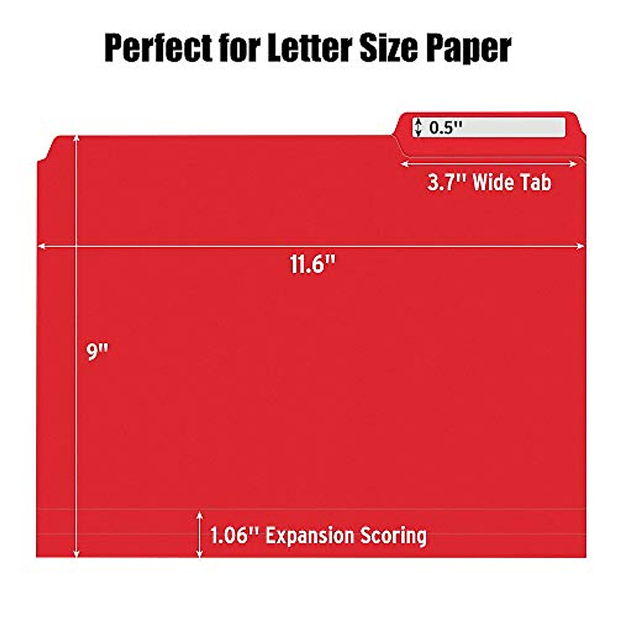 Sooez 36 Pack Plastic File Folders | Heavy Duty & Colored