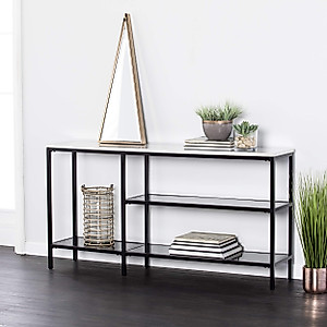 SEI Furniture Corman Console Table, 56" W x 12" D x 29" H, Black, Gray