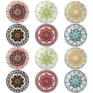 Cedilis 12 Pack Ceramic Soy Sauce Dipping Bowls, 3.5oz Pinch Bowls for Kitchen Prep, 4 Inch Small Sushi Soy Sauce Dish Plate, Colorful Condiments Bowl Dish Dip Bowls Side Dishes