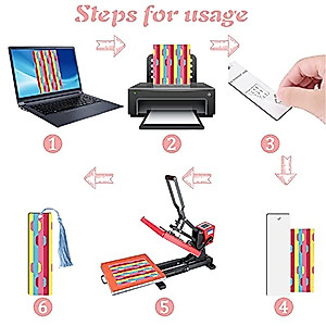 35 Pieces Sublimation Blank Bookmark, Heat Transfer Sublimation Bookmarks with Hole and 35 Pcs Colorful Tassels Graduation Gifts for DIY Bookmarks Crafts, Double Sided Sublimate