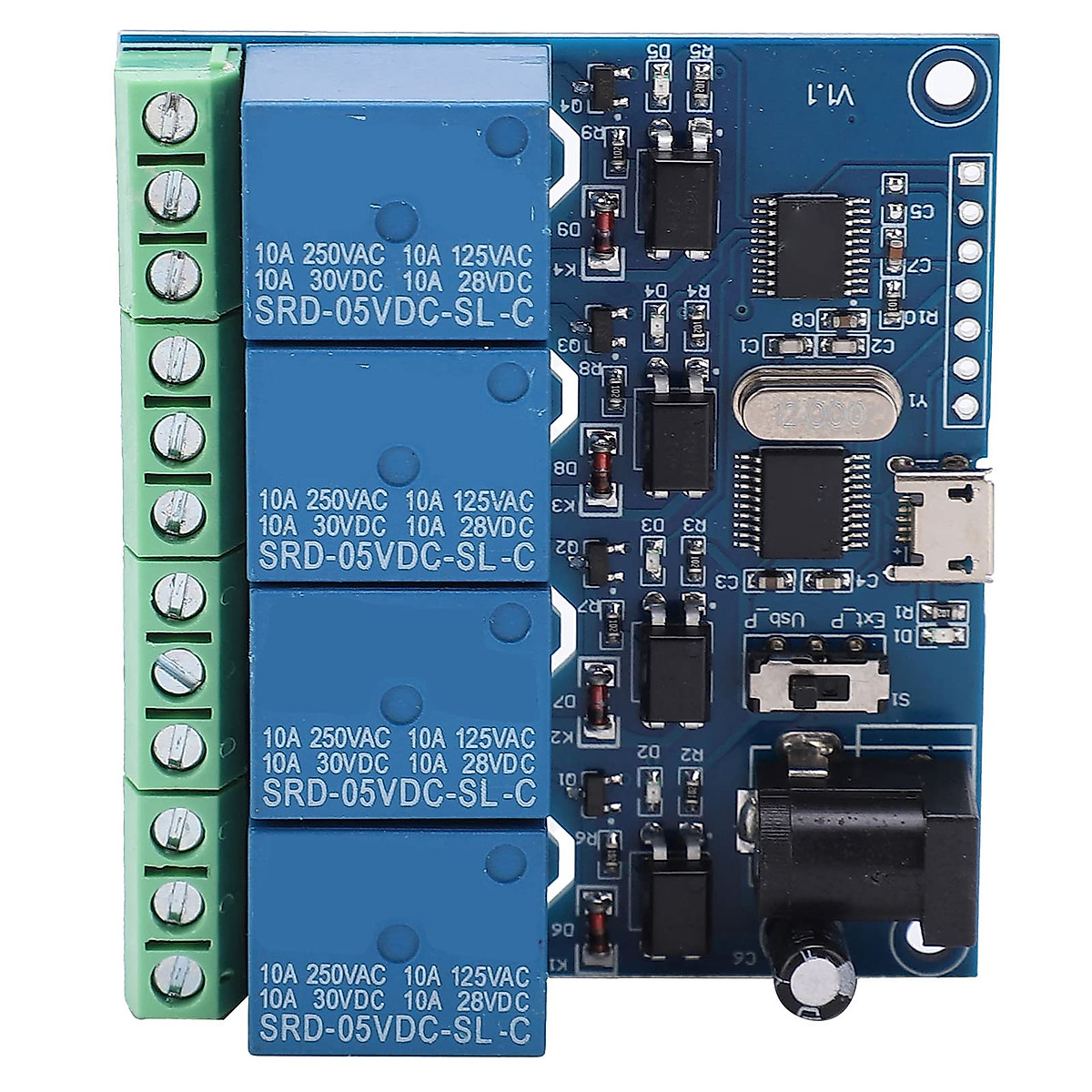 RANNYY USB Relay Module,DC5V 4 Channel Relay Module USB Computer Control Relay Switch High Performance Chip LCUS-4