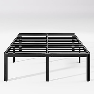 Hunlostten 16" Full Size Bed Frame No Box Spring Needed, Heavy Duty Metal Platform Bed Frame Full with Round Corners, Easy Assembly, Noise Free, Black