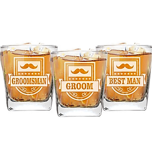 My Personal Memories Mustache Style 9 oz Whiskey Rocks Glass for Wedding Party