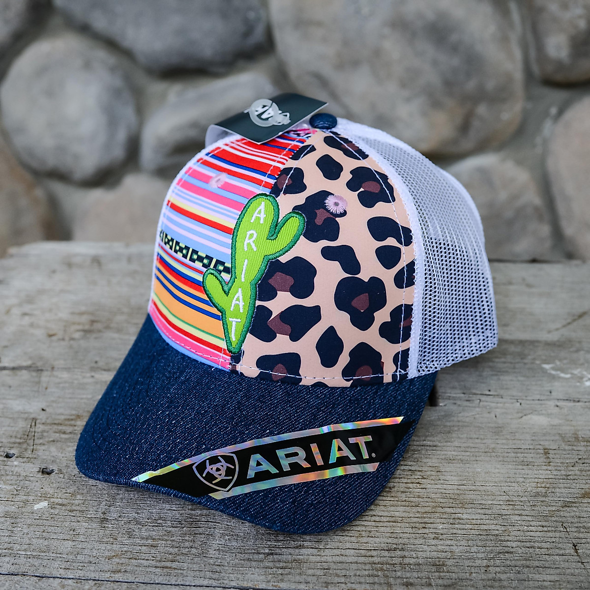 ARIAT Ladies Leopard/Serape Cactus Cap Multi