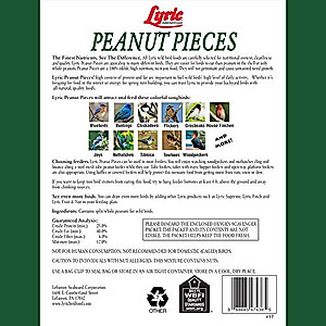 Lyric Peanut Pieces Wild Bird Seed - No Waste Bird Food - Attracts Titmice, Woodpeckers, Chickadees & More - 15 lb bag