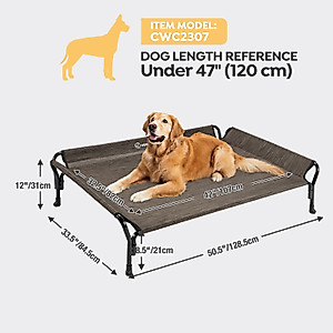Veehoo Cooling Elevated Dog Bed, Guardrail, Chewproof Frame with Washable & Breathable Teslin Mesh, Non-Slip Dog Sofa Bed Cot for Indoor & Outdoor, X Large, Brown