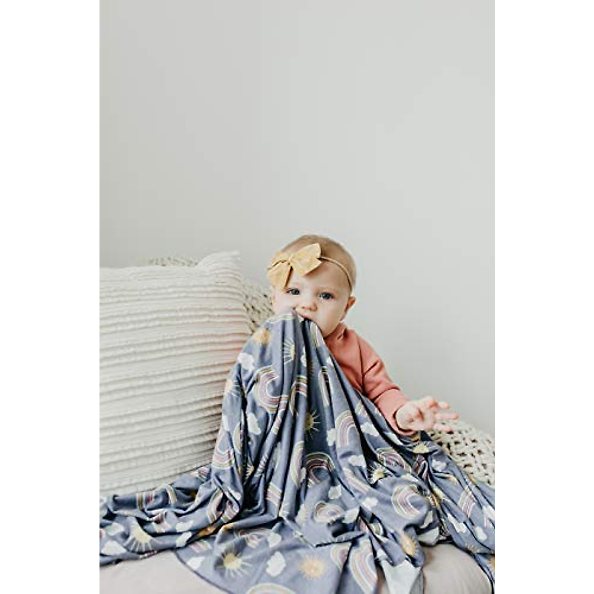 Copper Pearl Large Premium Knit Baby Swaddle Receiving Blanket Hope