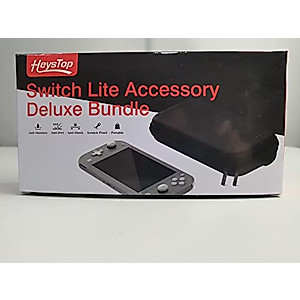 HEYSTOP Kompatybilna Torba do przenoszenia Nintendo Switch Lite, ochronne case NA wyświetlacz z z hartowanego szkła, karta do greed, 6 nakładek NA kciuk do zestawu akcesoriów Nintendo Switch Lite
