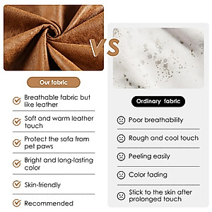 HIFIT 2 Piece Sofa Set for Living Room, Modern Sofas Couches with 2 Pillows, Button Tufted Couch with Extra Deep Seats, 3 Seat Sofa for Apartment Lounge, Brown