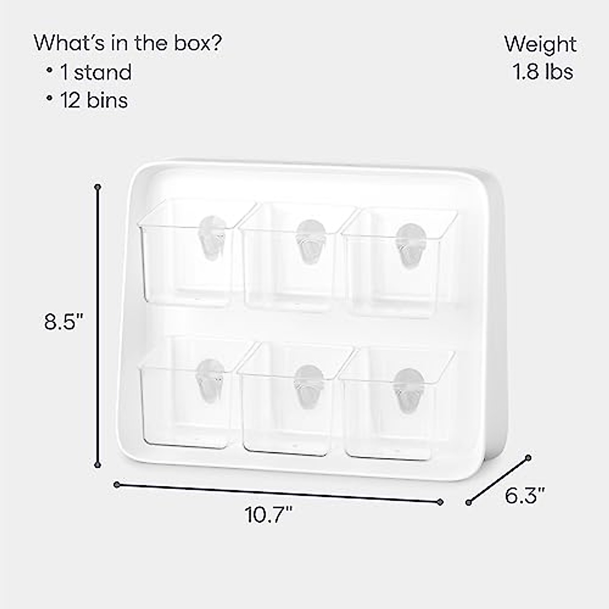 YouCopia TeaStand Tea Bag Organizer with Clear Removable Bins, Cabinet or Pantry Storage Caddy, 120-Bag