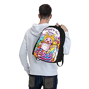 EgVgxir Backpack Foxy Anime Boxy Cartoon Double Shoulder Bag for Unisex 15.6 Inch Laptop Bagpack Large Capacity Travel Backpack for Hiking Work Camping