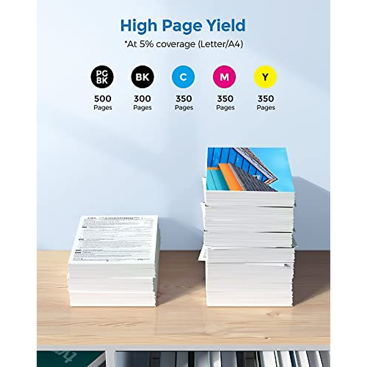 PGI-270XL CLI-271XL 5 Color Value Pack, Compatible for Canon 270 271 Ink Cartridges to use with MG5720 MG5721 MG5722 MG6820 MG6821 MG6822 TS6020 (PGBK, Black, Cyan, Magenta, Yellow)