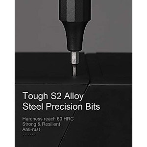 HOTO Precision Screwdriver Sets, 24-in-1 Manual Screwdriver, 24 pcs Tough S2 Steel Bits, Manual Pen Shape, Ideal for Electronics, Glasses and Bracelets, Slate Grey