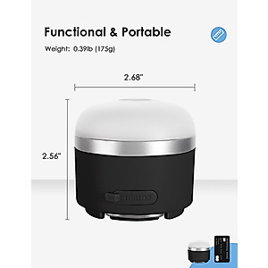 Joyzy Camping Lantern Rechargeable, LED Camping Light with 5 Light Modes, Outdoor Rechargeable Lantern, Adjustable Brightness Mini Hanging Lantern for Camping (Black)