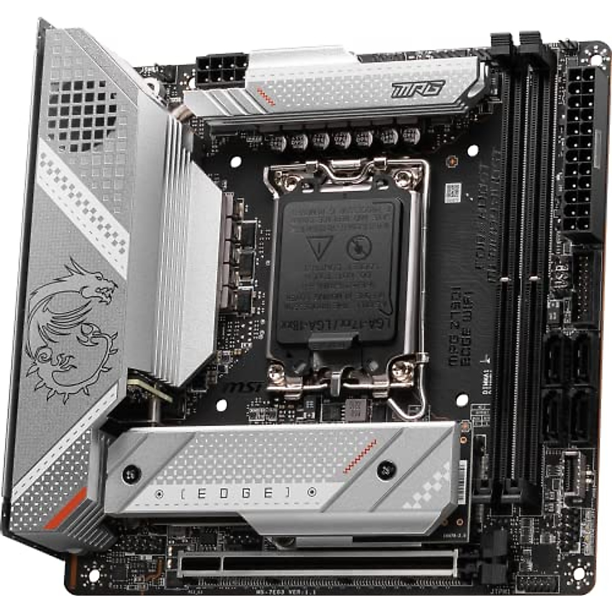 MSI MPG Z790I Edge WiFi Gaming Motherboard (Supports 12th/13th Gen Intel Processors, LGA 1700, DDR5, PCIe 5.0, M.2, 2.5Gbps LAN, USB 3.2 Gen2, Wi-Fi 6E, Mini-ITX)