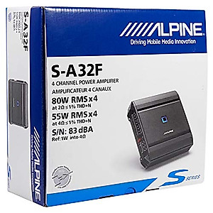 ALPINE S-A32F 320w RMS 4-Channel S-Series Car Audio Amplifier Class D+Amp Kit