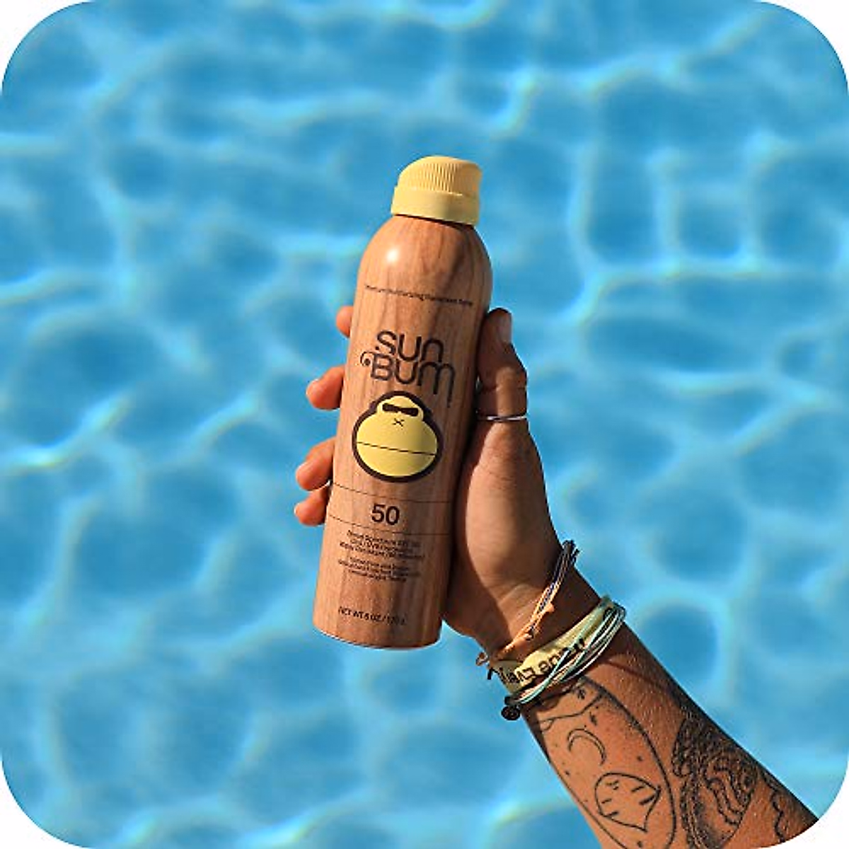 Sun Bum Original SPF 50 Sunscreen Spray Vegan and Reef Friendly (Octinoxate & Oxybenzone Free) Broad Spectrum Moisturizing UVA/UVB Sunscreen with Vitamin E 6 oz, natural